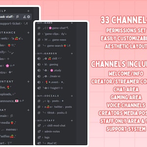 Pink Discord Server Template Cute Aesthetic Sakura Discord With Emojis ...