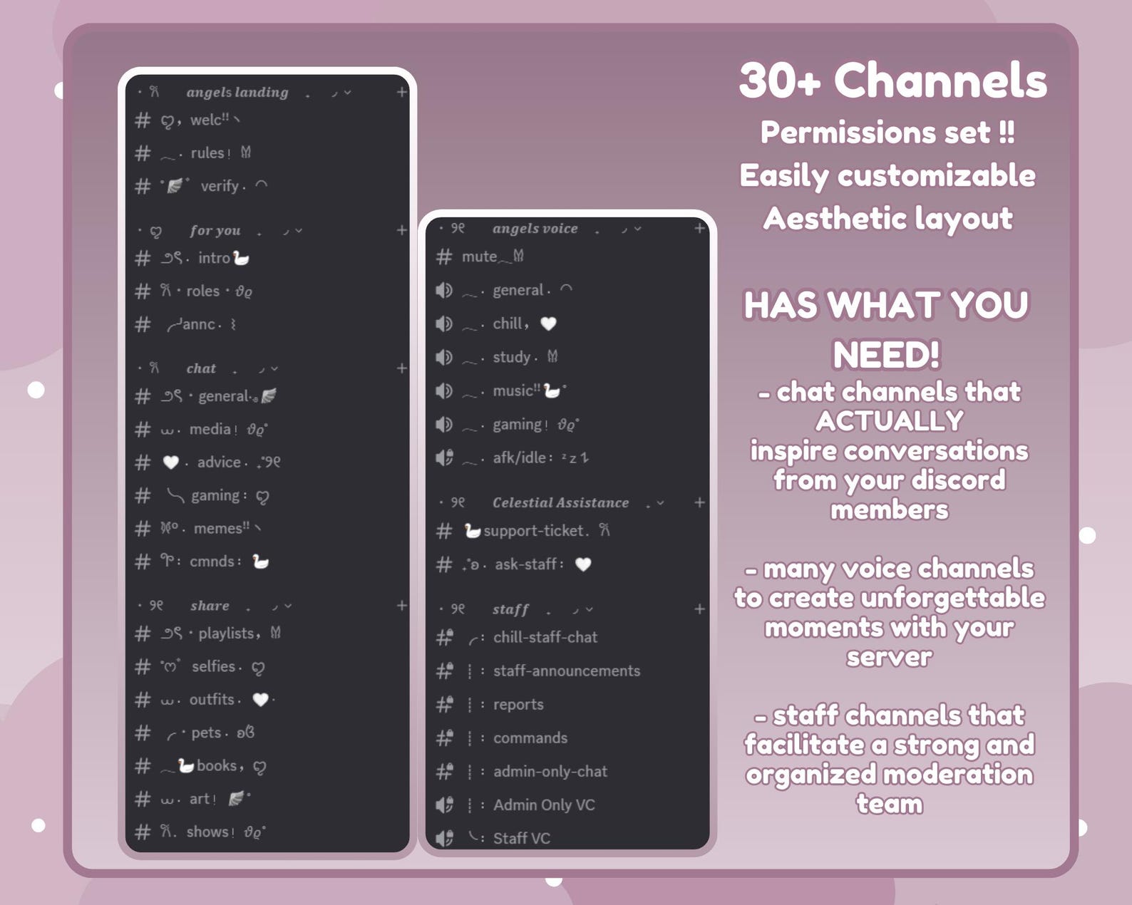 Angel Discord Server Template Anglecore Aesthetic Discord for Streamer ...