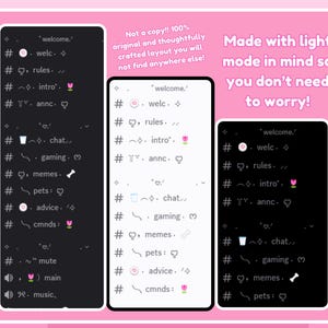 Cute Discord Server Template Kawaii Starter Discord Template Simple ...