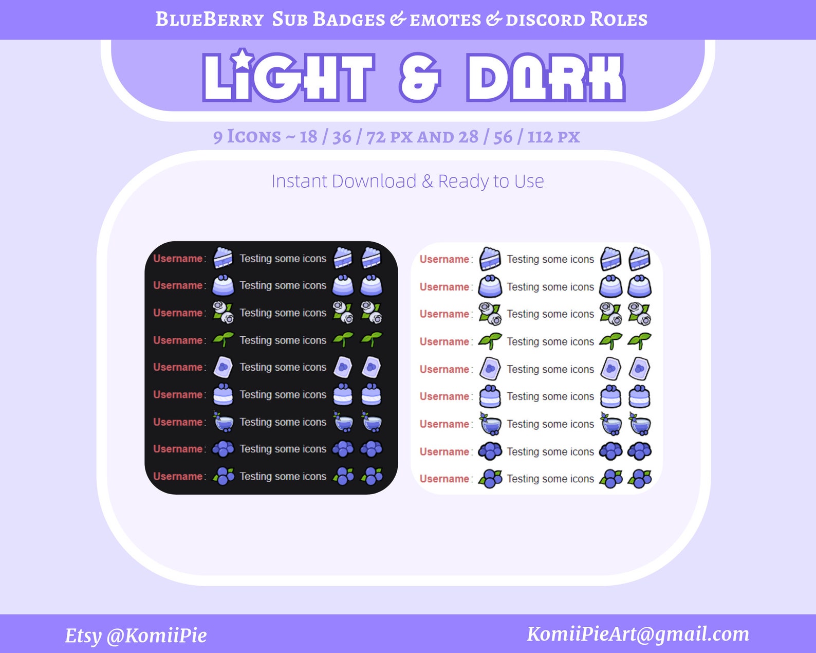 Blueberry Twitch Badges Twitch Emotes Simplistic Subscriber Badges ...