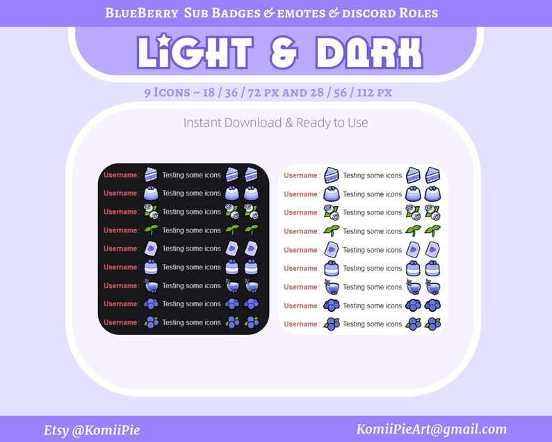 Blueberry Twitch Badges Twitch Emotes Simplistic Subscriber Badges ...