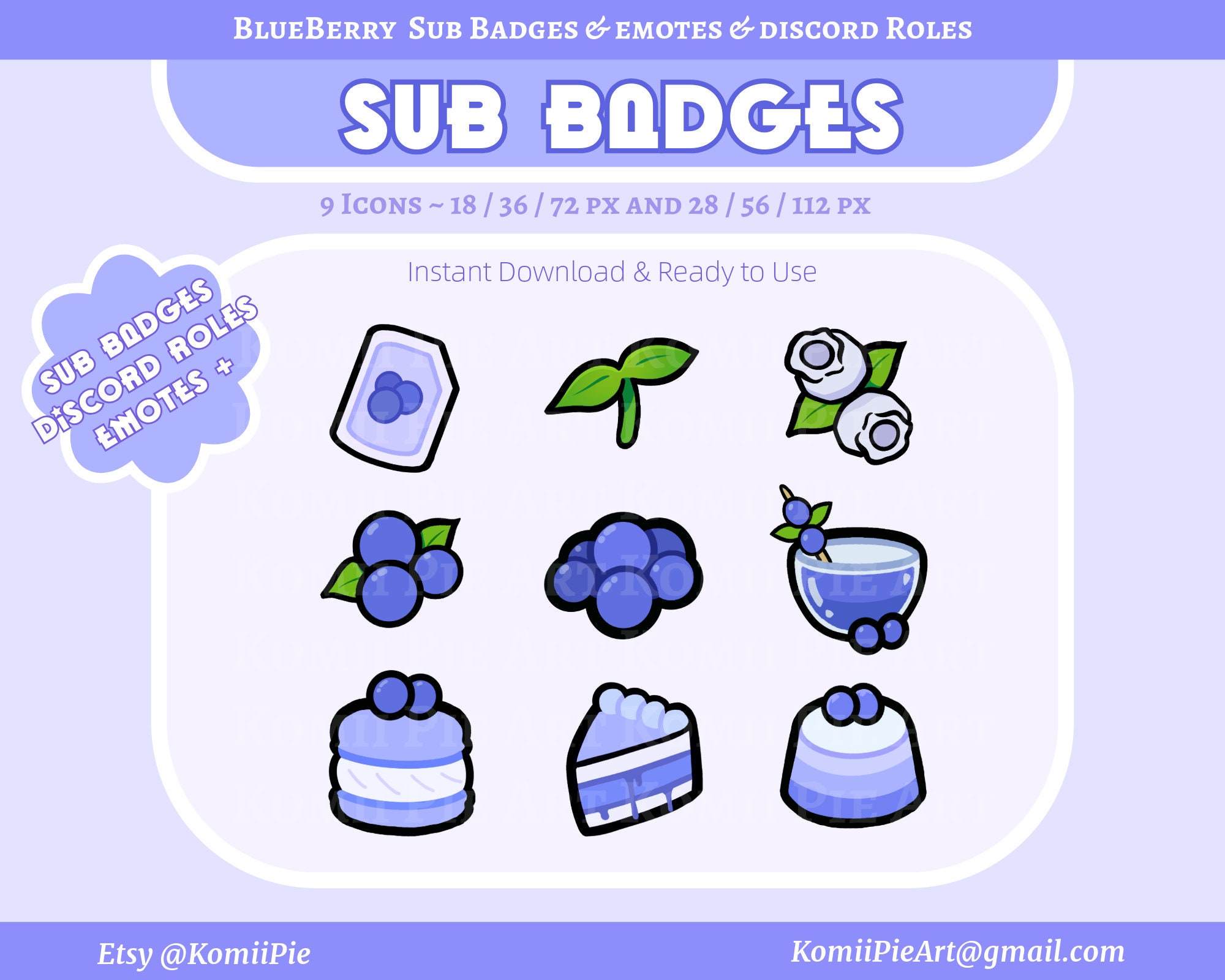 Blueberry Twitch Badges Twitch Emotes Simplistic Subscriber Badges ...