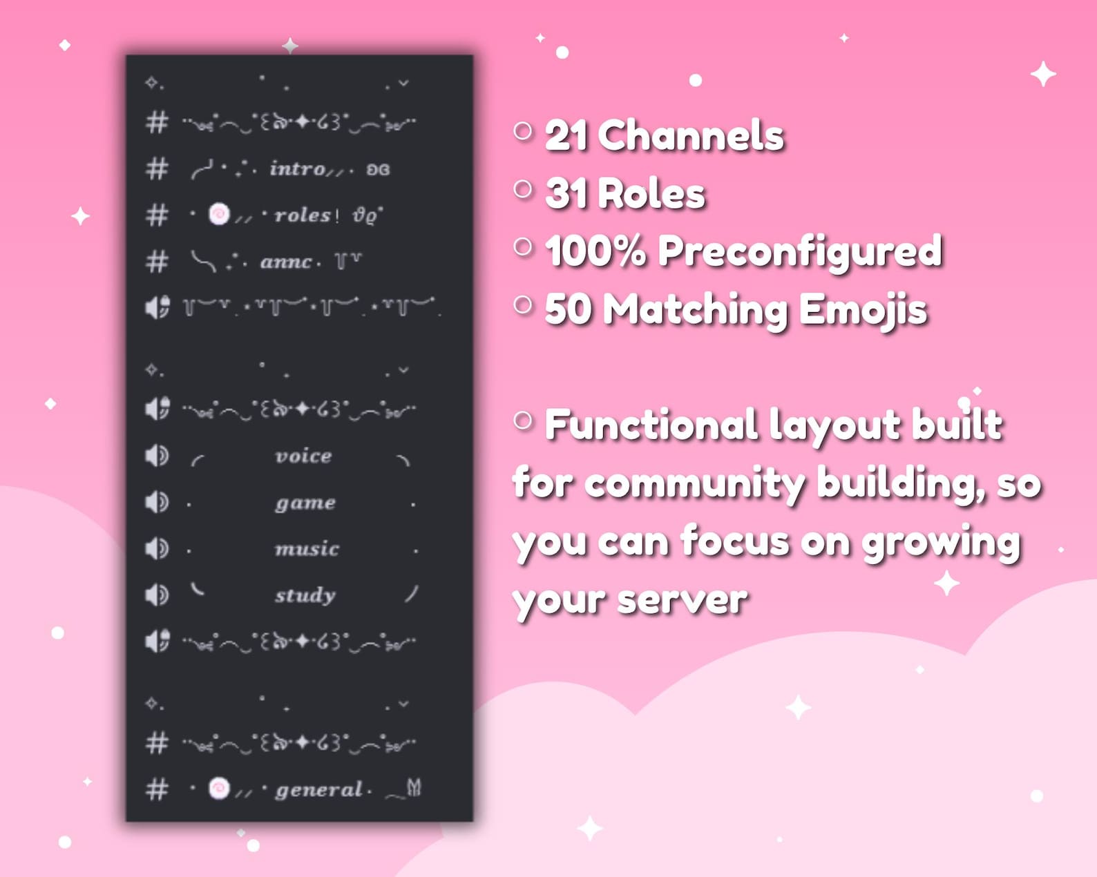 Pastel Discord Template Cute Cozy Community Discord Server Streamers ...