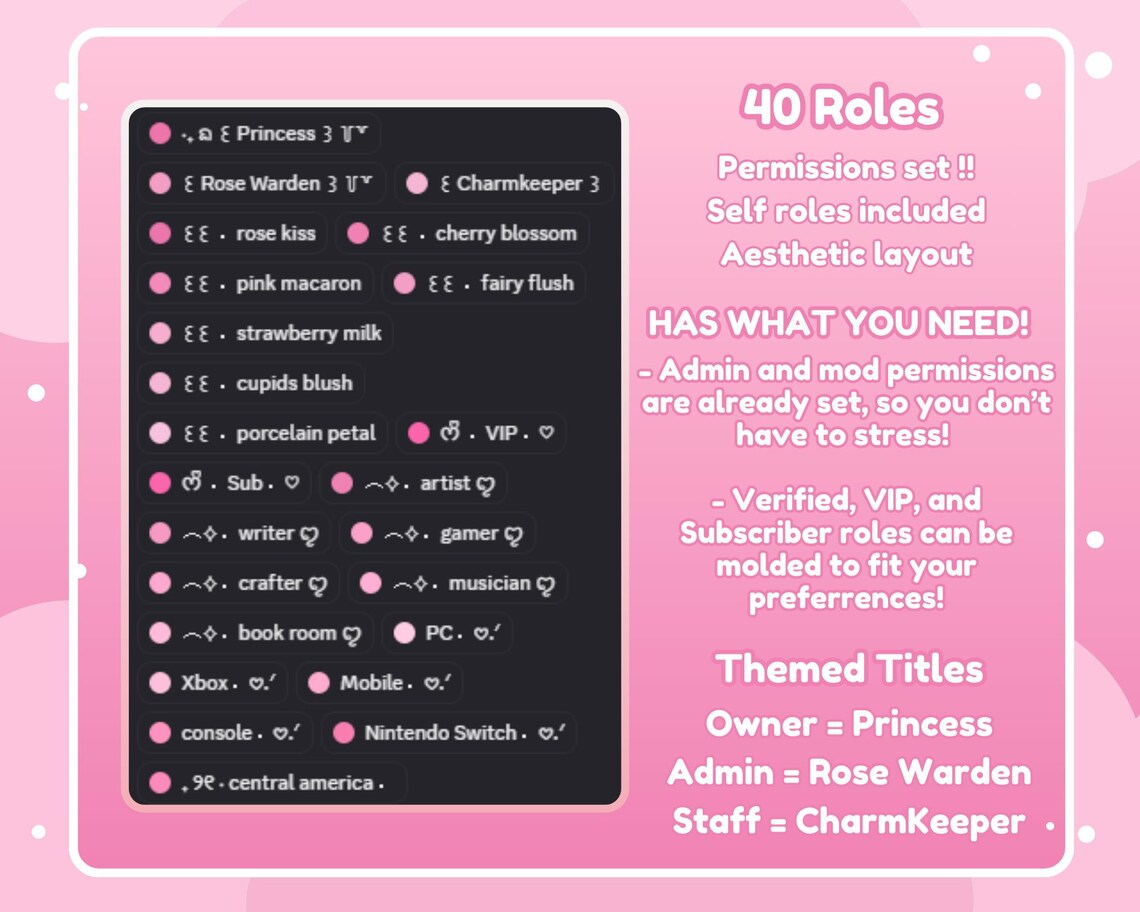 Cute Discord Templates Pink Sakura Discord Server Coquette Theme ...
