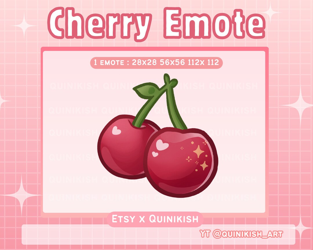 Kawaii Red Cherry Fruit Twitch Discord Youtube Png Emote Stream and ...
