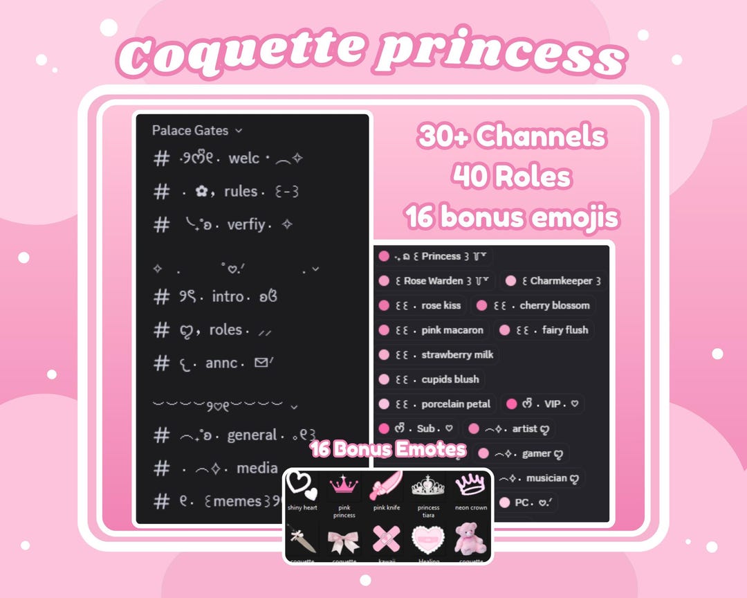 Cute Discord Templates Pink Sakura Discord Server Coquette Theme ...