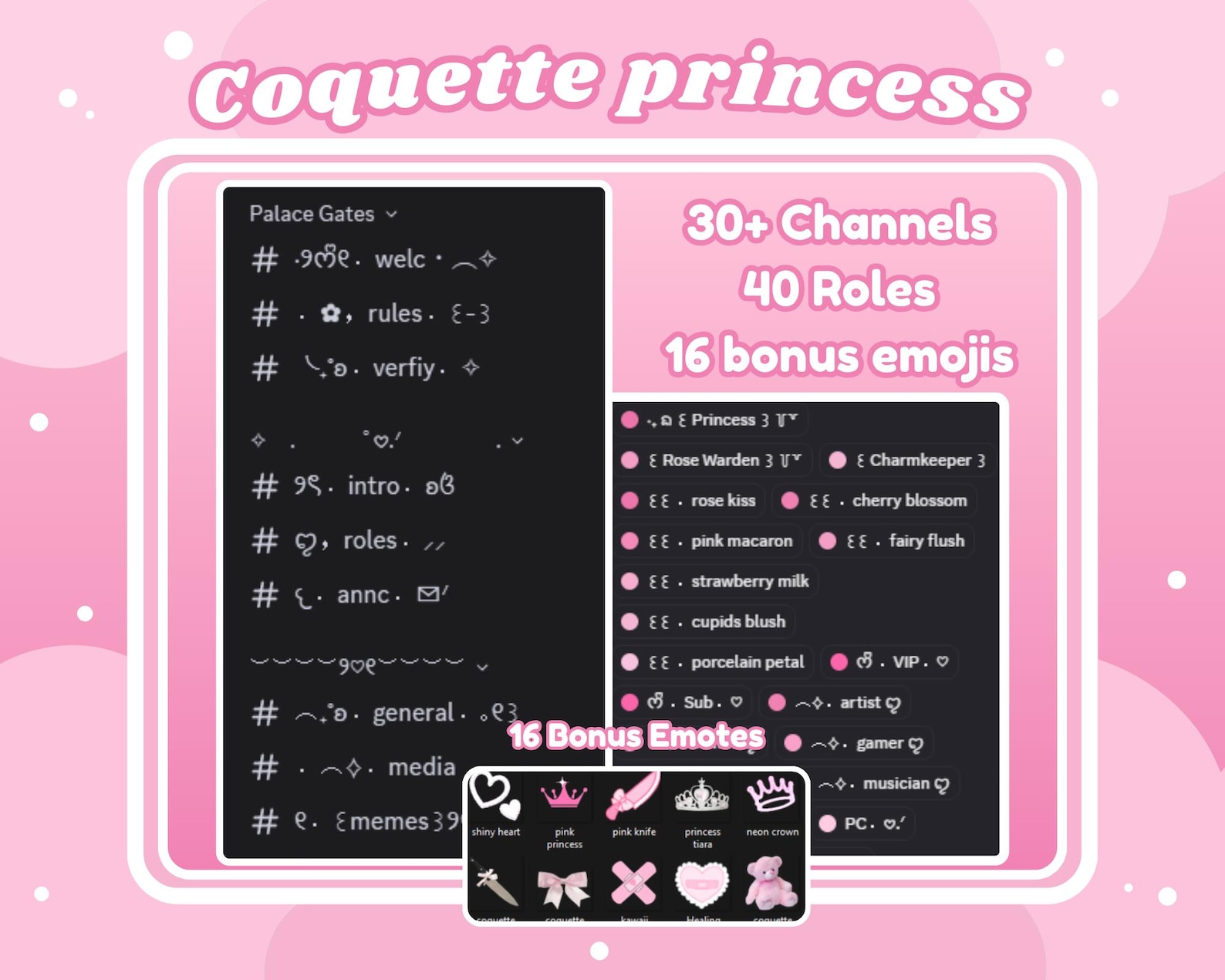 Cute Discord Templates Pink Sakura Discord Server Coquette Theme ...