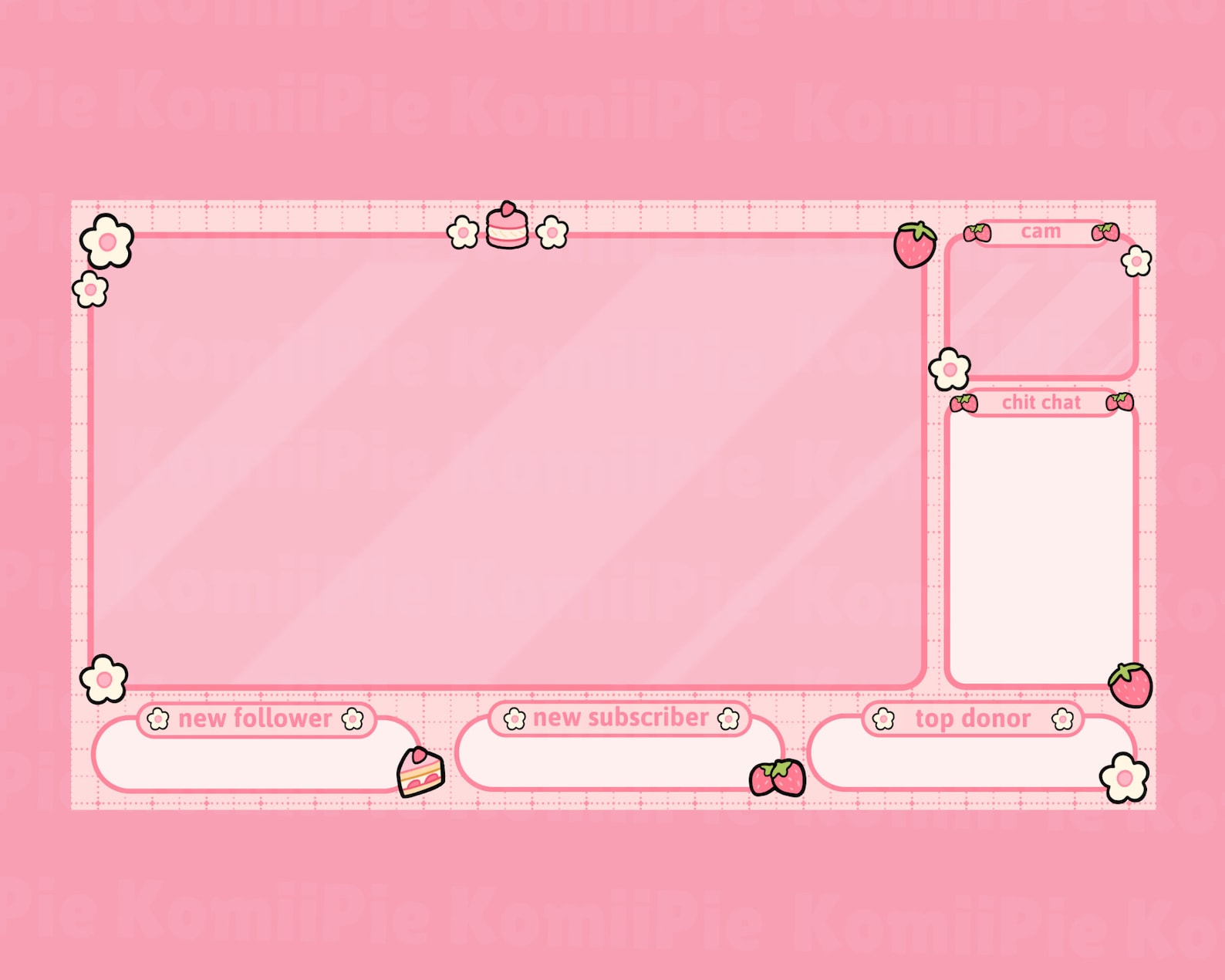 Pink Screen Overlay Cute Streaming Full Screen Overlays With Webcam and ...