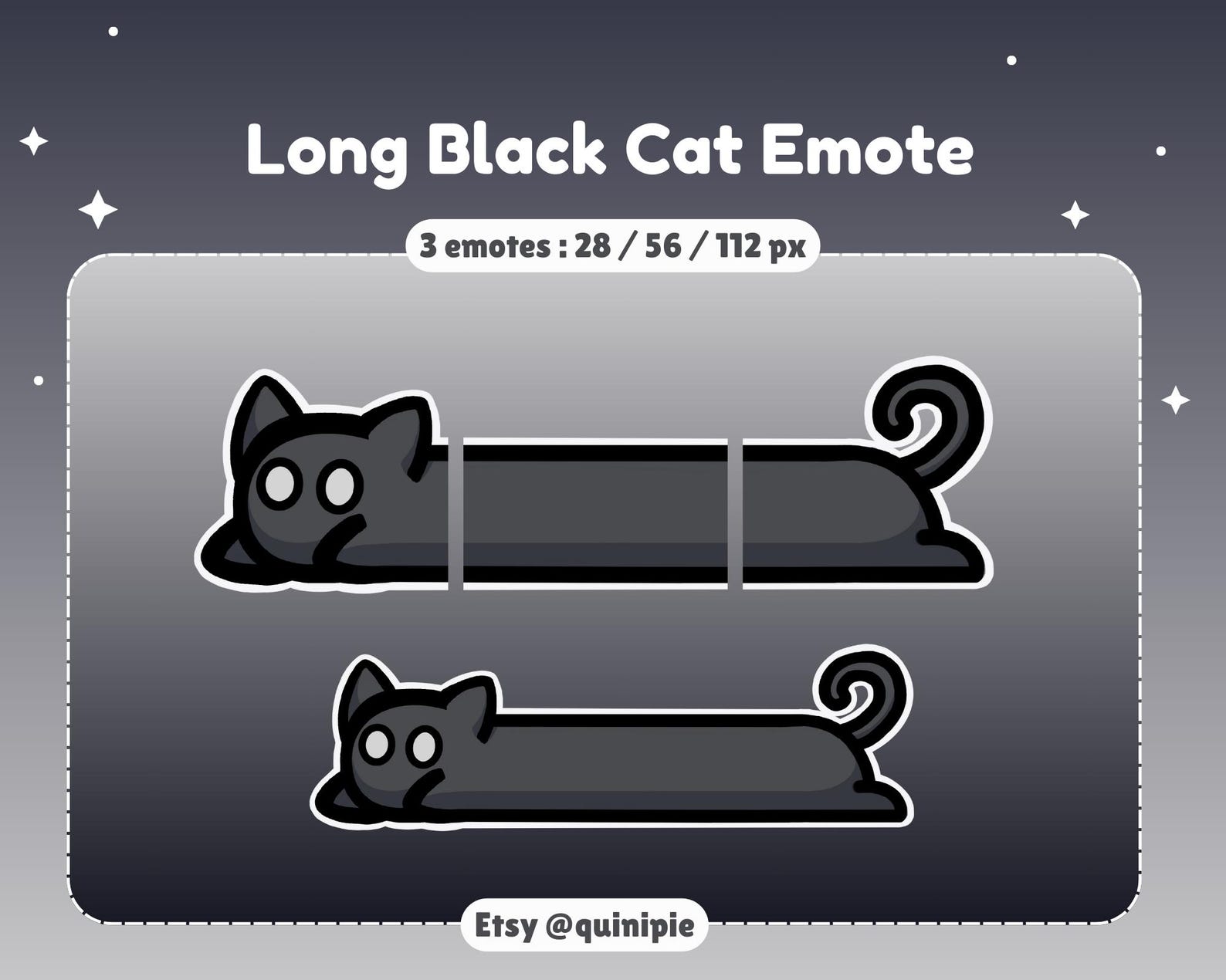 Cute Cat Emote Extra Long Balck Cat Emote Twitch Cat Emote Longboi Cat ...