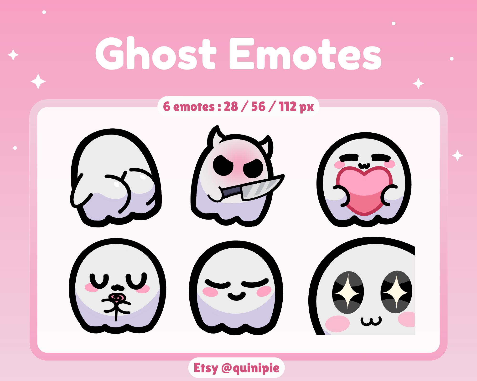 Cute Ghost Emotes Ghost Emotes for Halloween Ghost Emotes Adorbale ...
