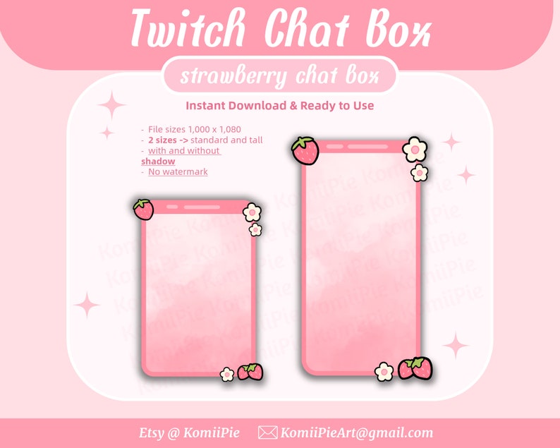 Cute Chat Box Widget Kawaii Strawberry Twitch Chat Boxes Pink Chat Boxe ...