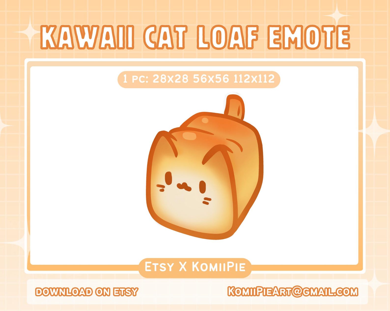 Cute Cat Loaf Twitch Emote Kawaii Cat Emote Cafe and Bread Theme ...