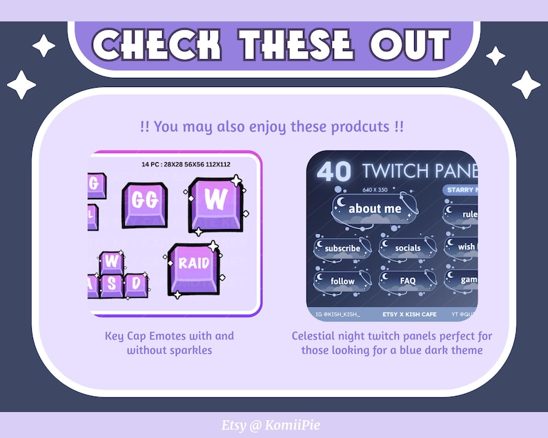 Purple Twitch Panels and Banners Dark Cosmic Theme Streamer Assets ...