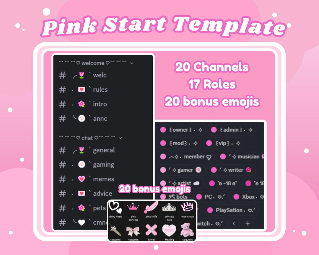 Pink Discord Server Template Aesthetic Pink Community Discord Server ...