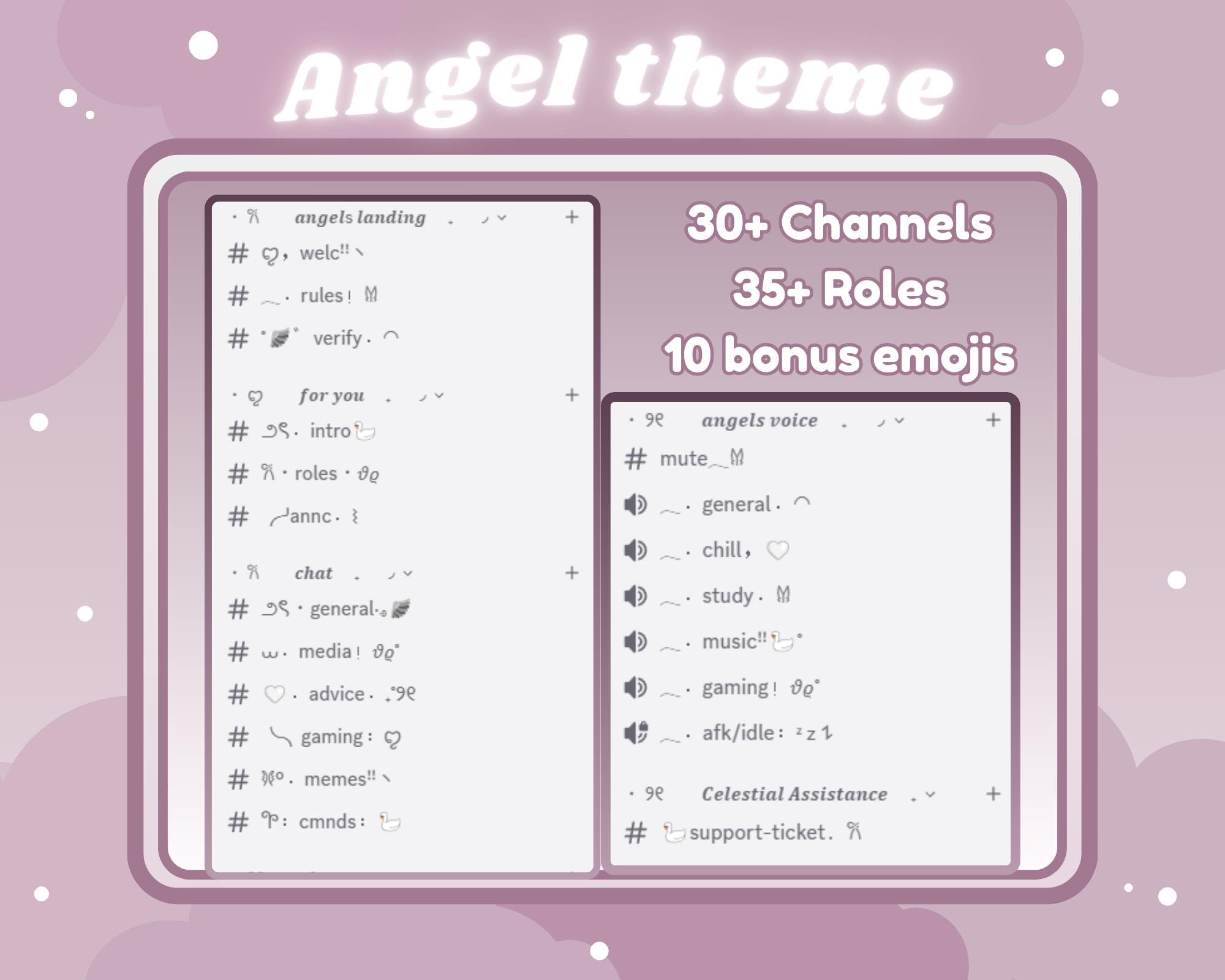 Angel Discord Server Template Anglecore Aesthetic Discord for Streamer ...