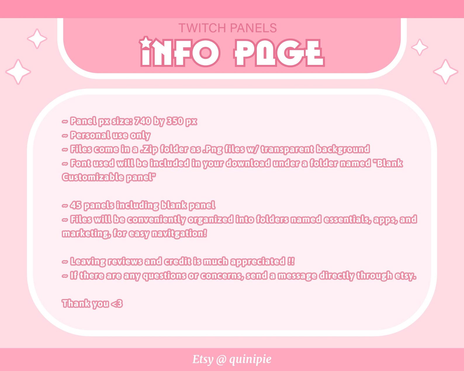 Cute Twitch Panels for Streamers Strawberry Twitch Panel Soft Pink ...