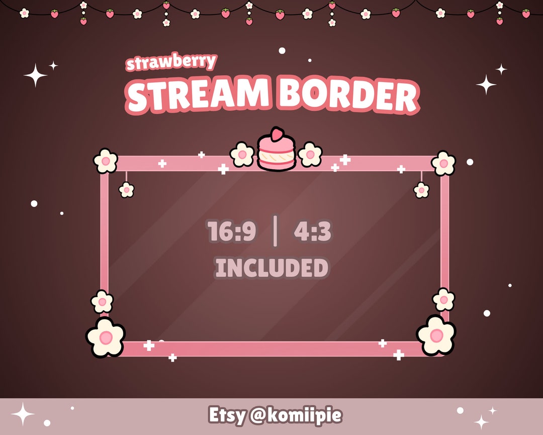Cute Webcam Border Pink Stream Overlay Sakura Camera Frame Vtuber ...