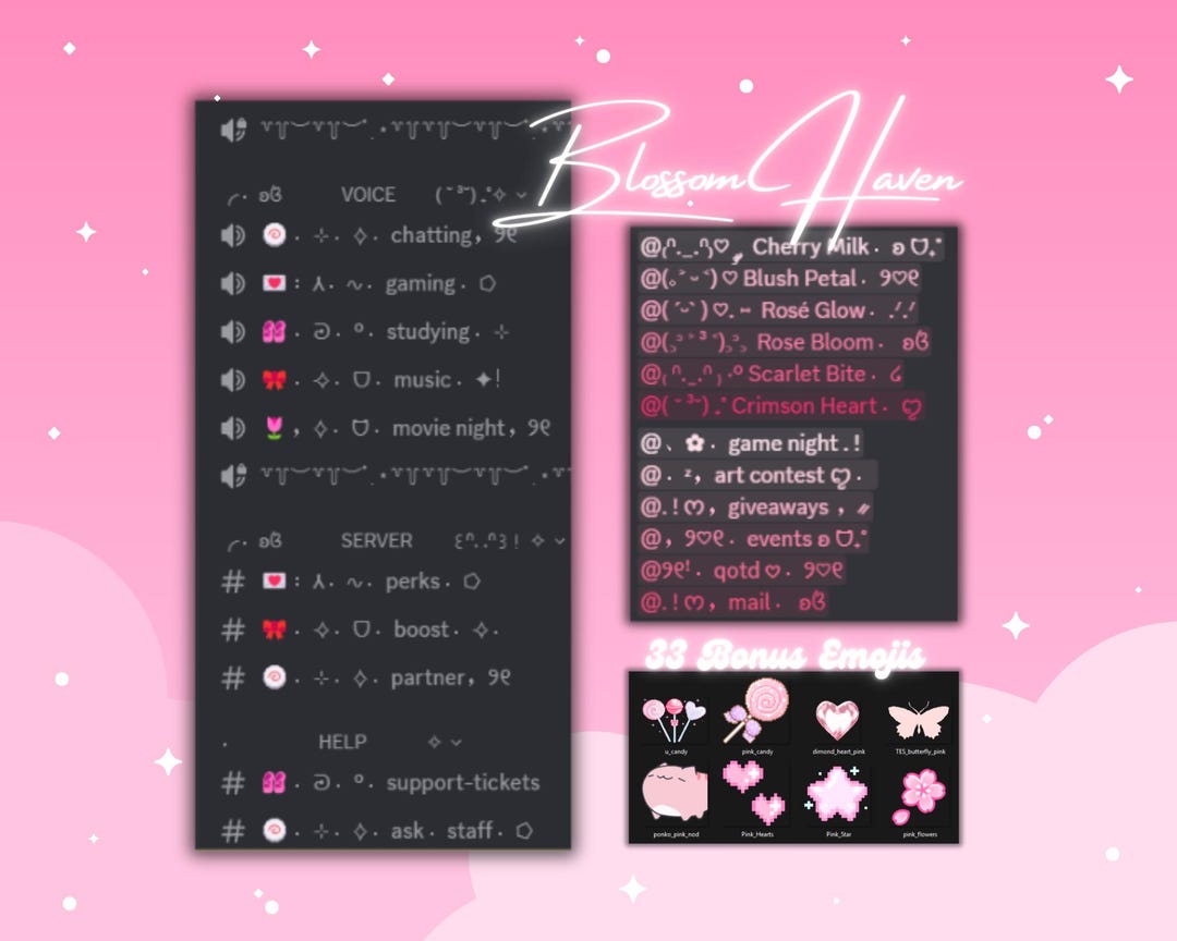 Sakura Discord Server Template Cherry Blossom Aesthetic Pink Community ...