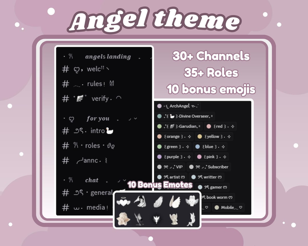 Angel Discord Server Template Anglecore Aesthetic Discord for Streamer ...