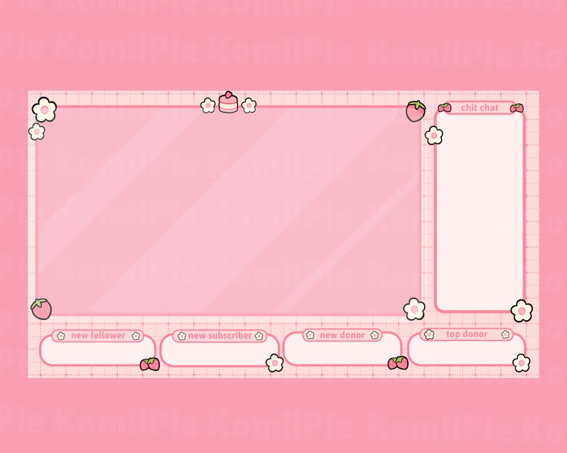 Cute Twitch Screens Overlay Pack Full Screen Overlay With Chat Box ...