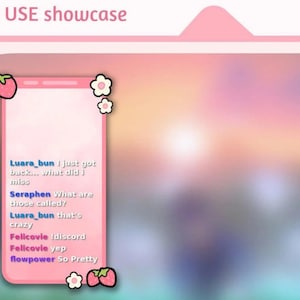 Cute Chat Box Widget Kawaii Strawberry Twitch Chat Boxes Pink Chat Boxe ...