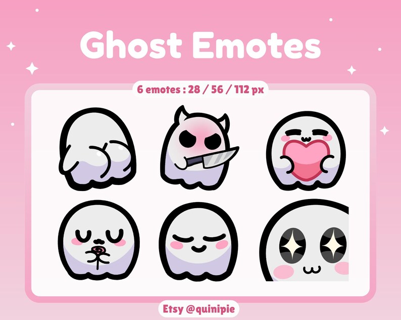 Cute Ghost Emotes Ghost Emotes for Halloween Ghost Emotes Adorbale ...