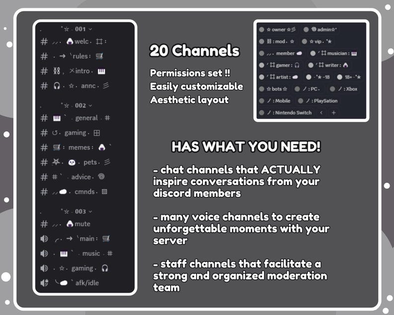 Aesthetic Discord Server Template Alternative Goth Y2K Rock Star Grunge ...