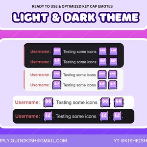 Key Cap Emotes for Gamers Keyboard Buttons Twitch Text Emotes With ...