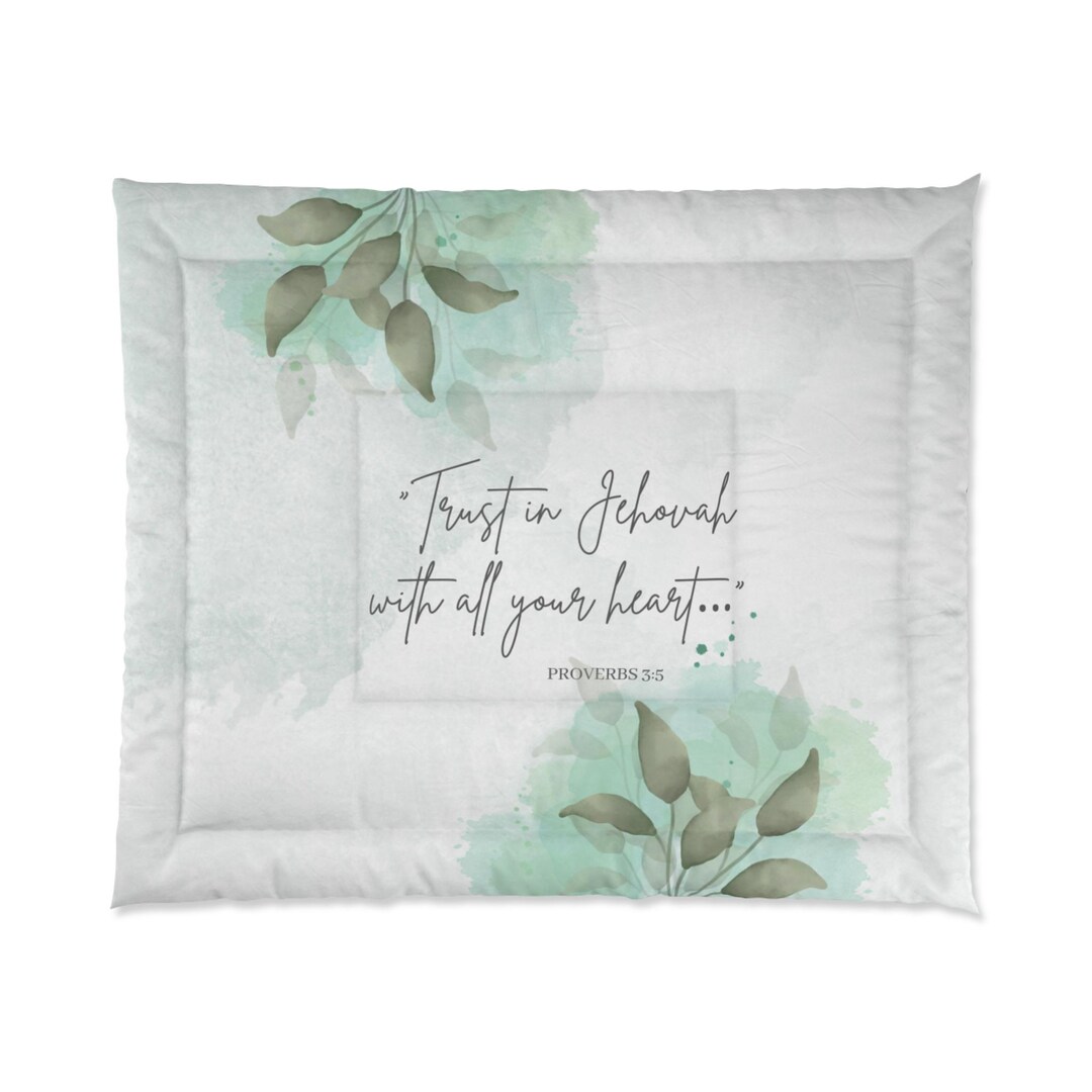 Floral Bible Verse Comforter: Spiritual Home Decor - Etsy