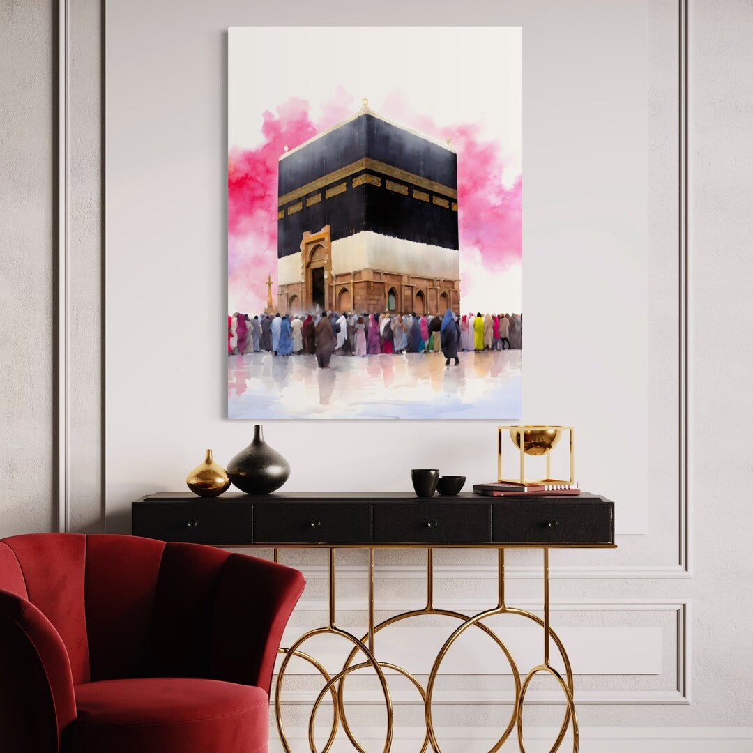 The Kaaba Under a Pink Sky Islam Painting - Etsy
