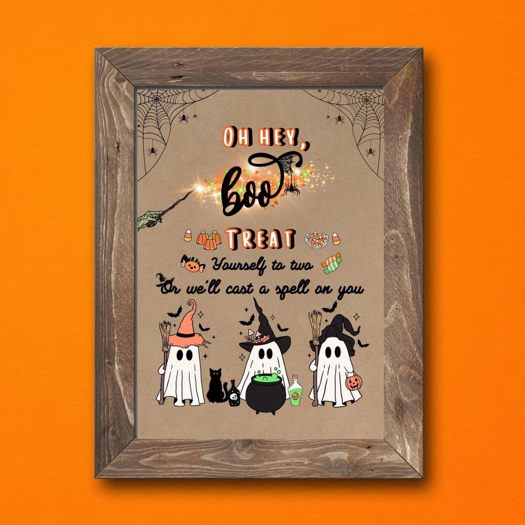 Trick or Treat Printable Sign, Trick or Treat Instruction Print ...