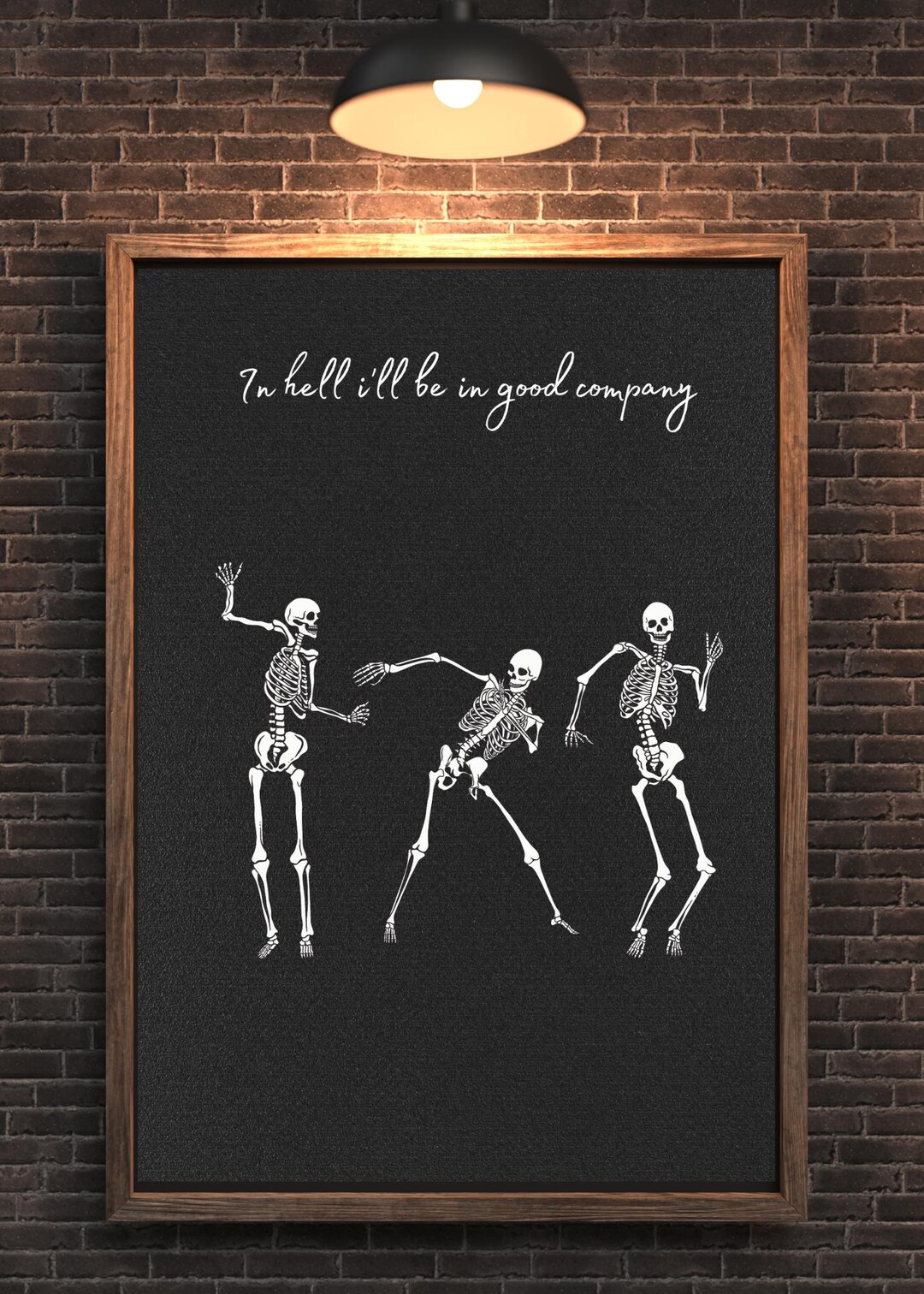 Skeletons Printable Halloween Wall Art, Trendy Skeleton Wall Art Print ...
