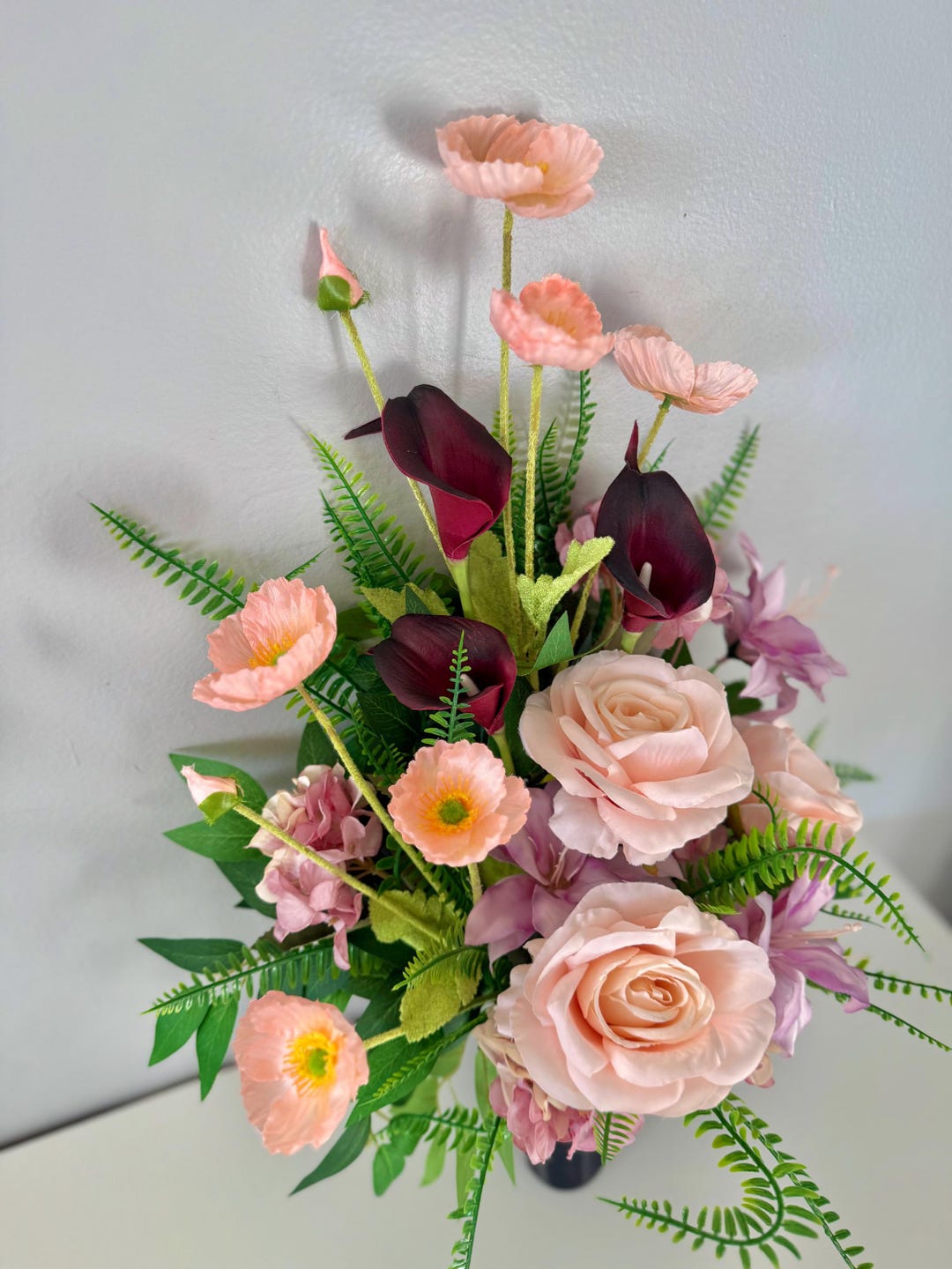 Floral Headstone Toppers, Cemetery Vase Flower, Memorial Decoration ...