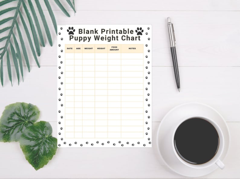 Personalized Puppy Weight Chart Track Your Furbaby's Growth With This ...