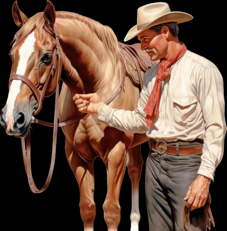 50s Vintage Cowboy Clipart Bundle, Scrapbooking Cowboy Junk Journal, 20 ...