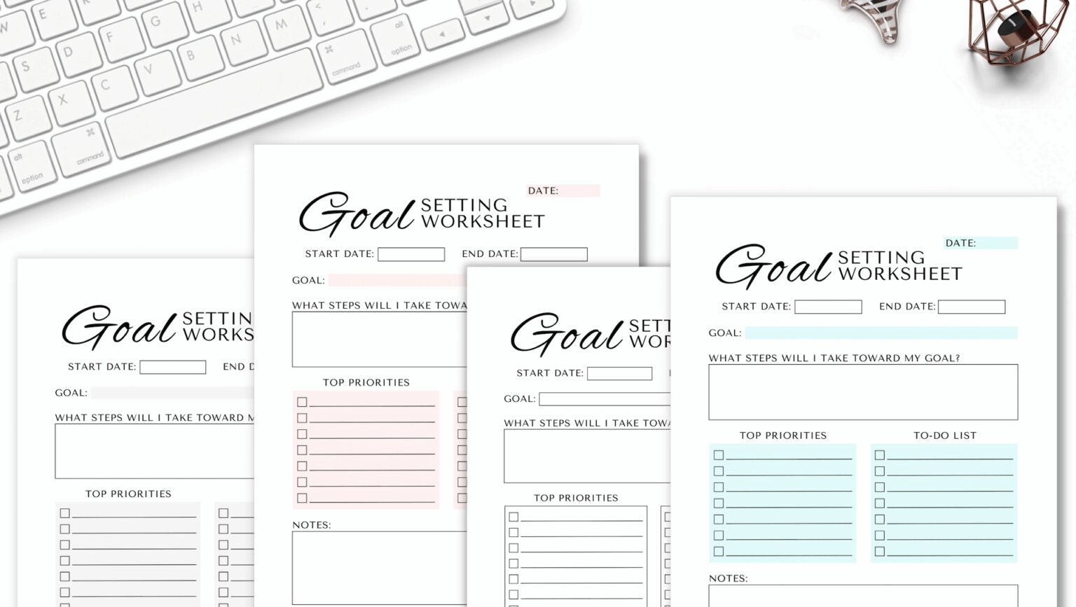 Printable Goal Setting Worksheet Achieving Dreams Notebook Goal Tracker ...