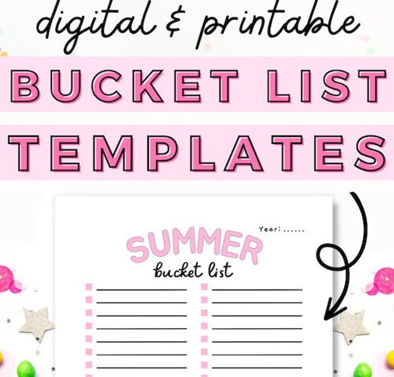 9 Cute Summer Bucket List Templates Perfect for Planning Your Dream ...