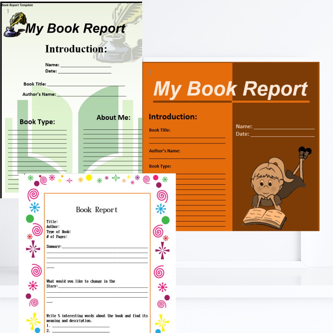 Editable Book Report Templates and Reading Worksheets in Word Format ...