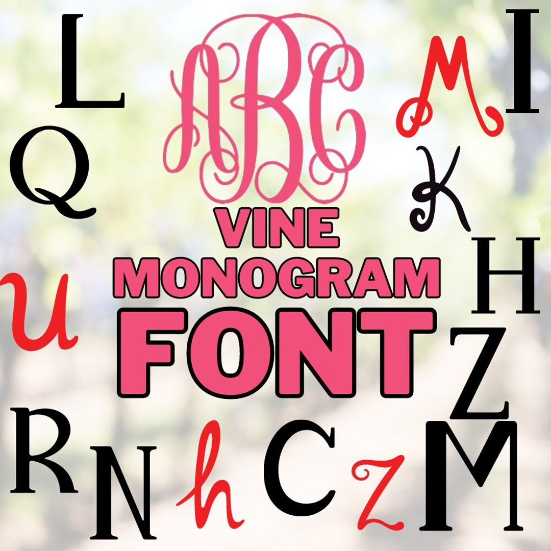 Buy Vine Monogram Font SVG, Font SVG, Monogram Alphabet SVG, Files for ...