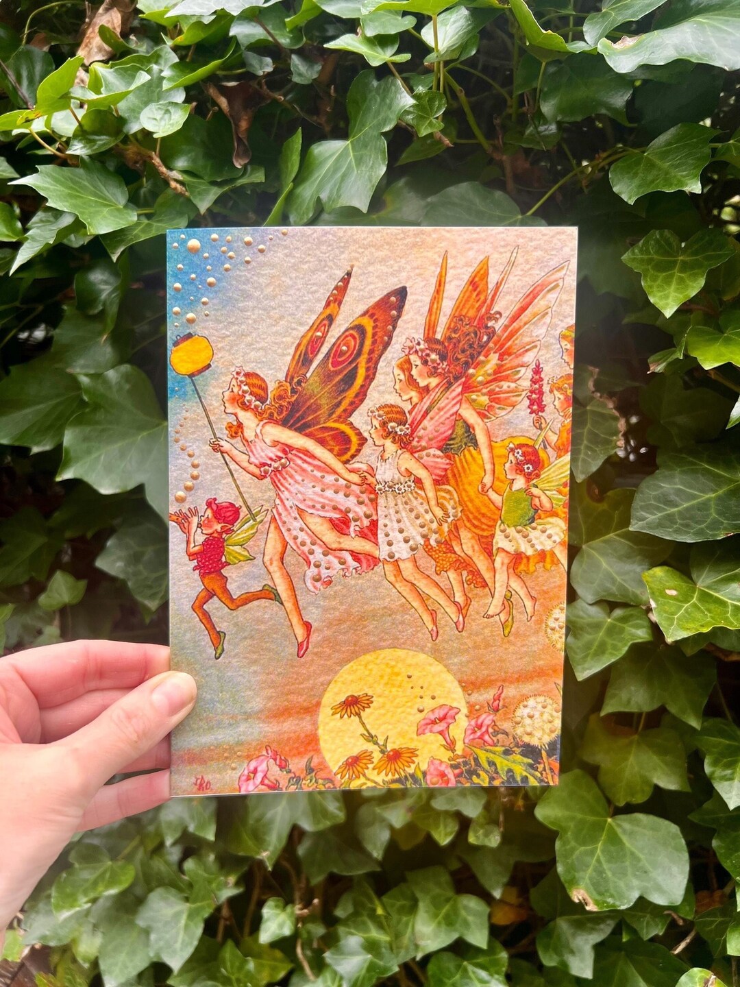 Vintage Fairy Card: Sunrise Dance, Whimsical Elf, Personalized Card - Etsy