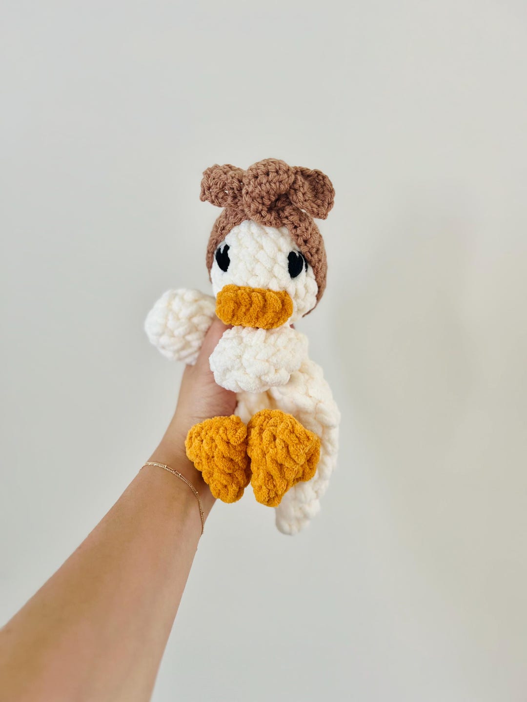 Crochet Mini Duck Lovey Handmade Cute Duck With Headband for Baby ...