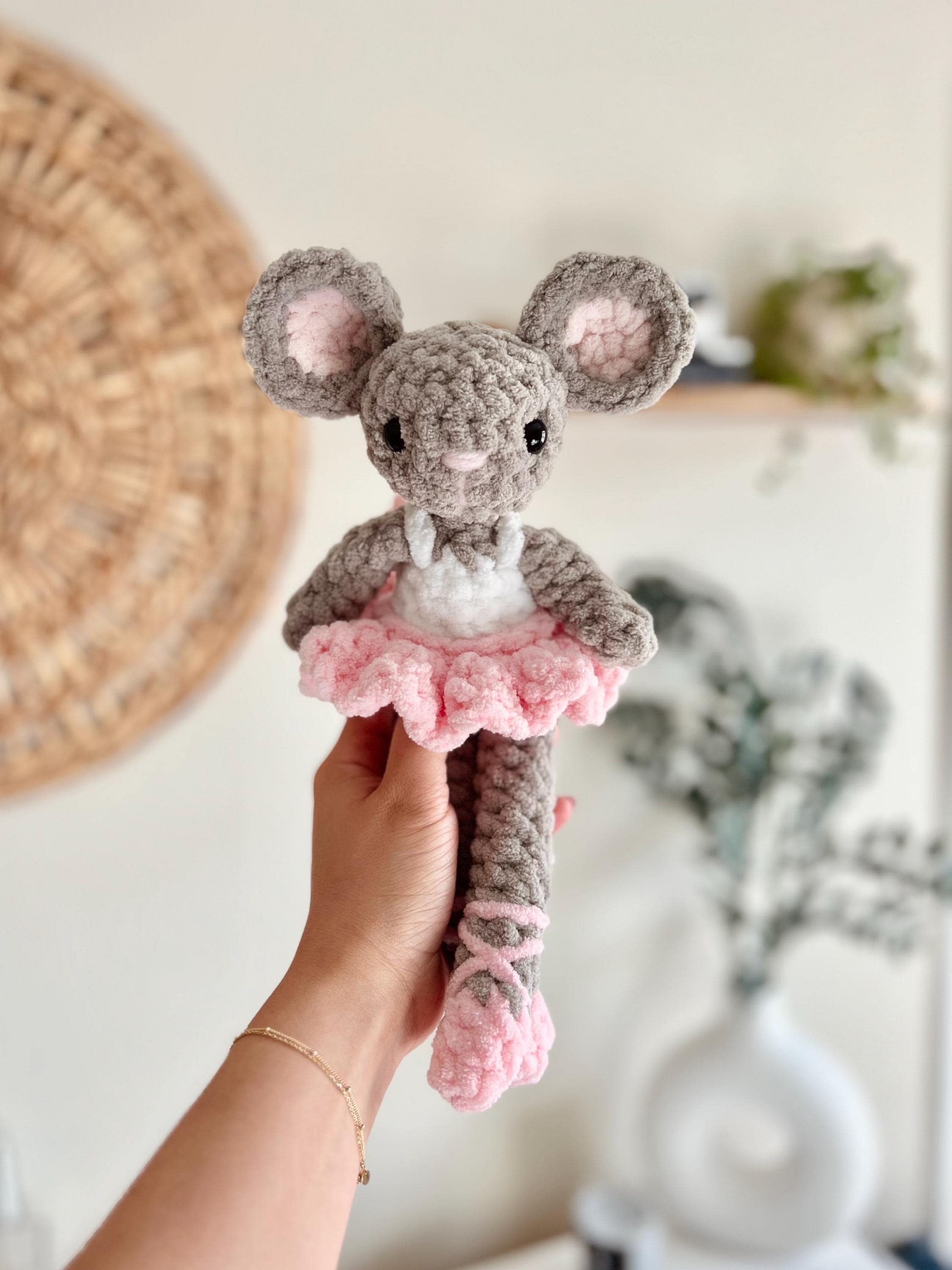 Crochet Ballerina Mouse in a Tutu Cute Handmade Gift, Ready to Ship ...