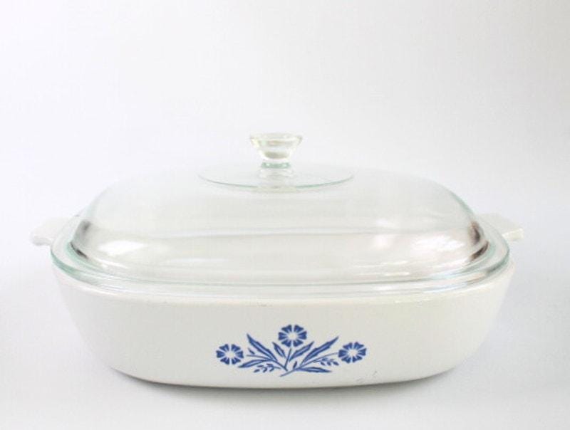 Vintage Corning Ware Blue Cornflower 10 Inch Covered Casserole Dish ...