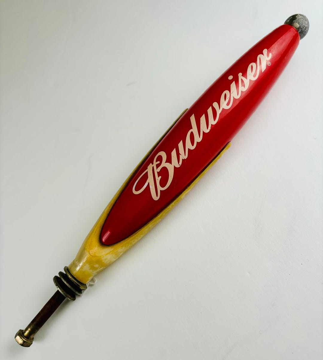 Vintage Budweiser Beer Tap Red Plastic With Mother of Pearl - Etsy