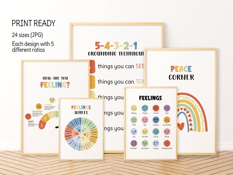 Feelings Chart Poster, Boho Classroom Decor, Montessori Homeschool ...