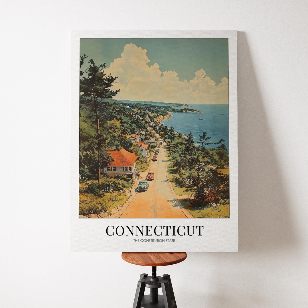 Connecticut Vintage Travel Poster, the Constitution State, Connecticut ...