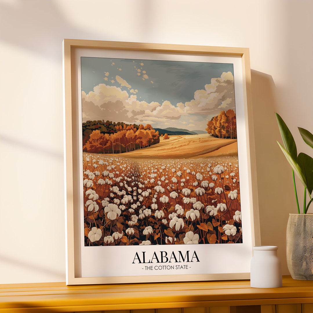 Alabama Vintage Travel Poster, Alabama Travel Prints, Retro Wall Decor ...