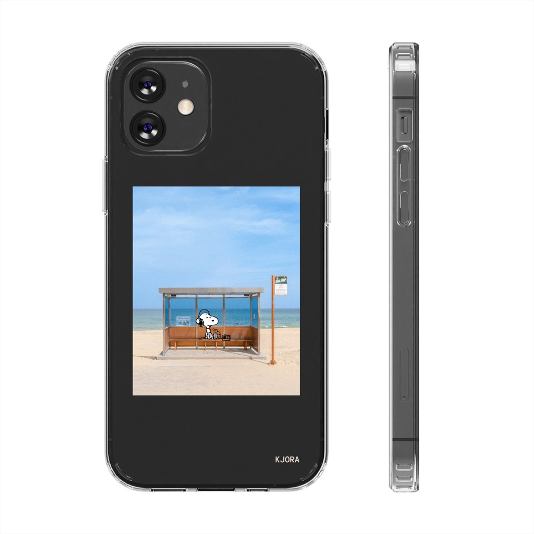 BTS Spring Day Bus Stop X Snoopy With Headphones Inspired Clear iPhone ...