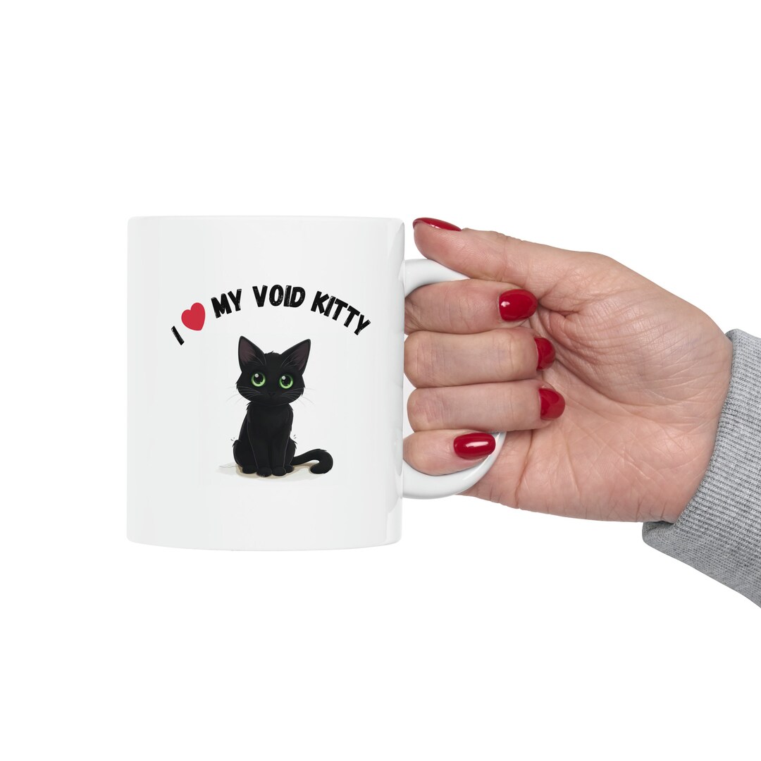 Void Kitty, Black Cats Ceramic Coffee Mug for Kitty Cat Lover's, Mug ...