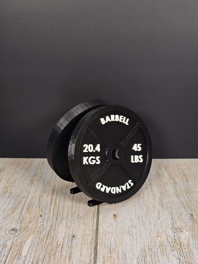 45 LB Weight Plate Coaster Set of 4 With Rack, Gym Drink Coasters ...
